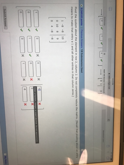 Solved Pivot the system about the element in row 2, column | Chegg.com