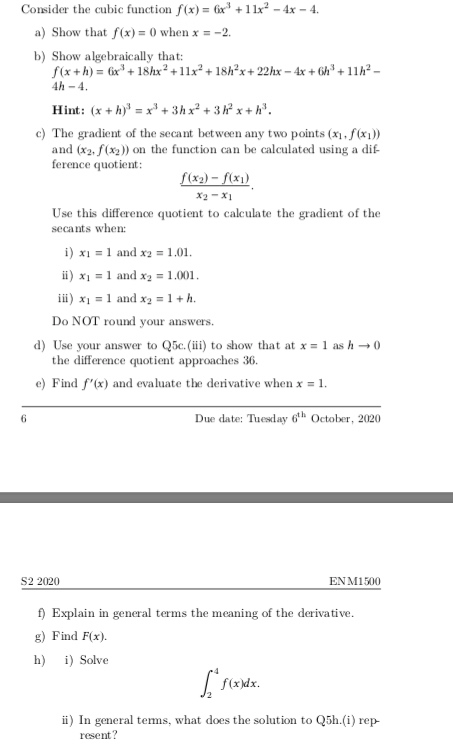 Solved Consider the cubic function f(x) = fix +1 1x2 - 4x - | Chegg.com
