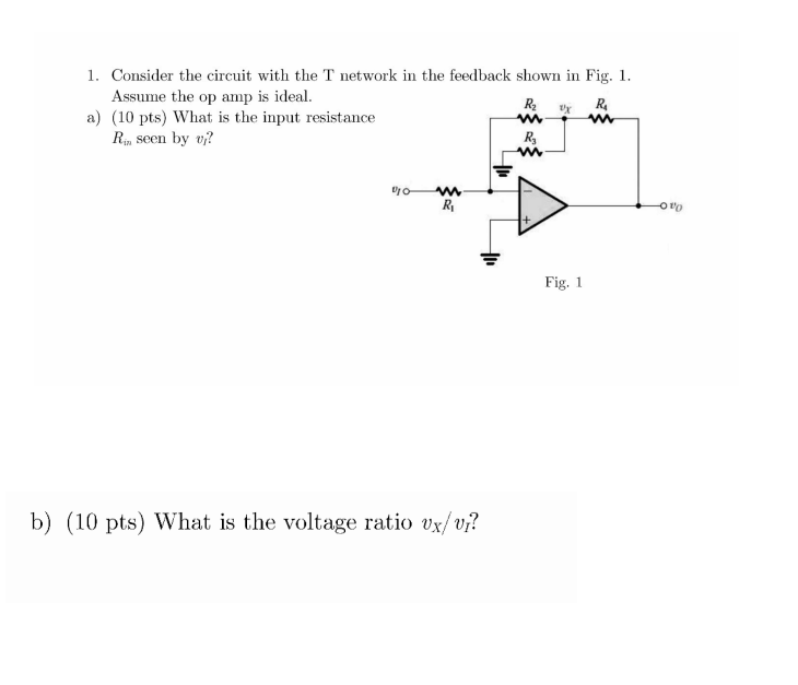 Solved 1. Consider the circuit with the T network in the | Chegg.com