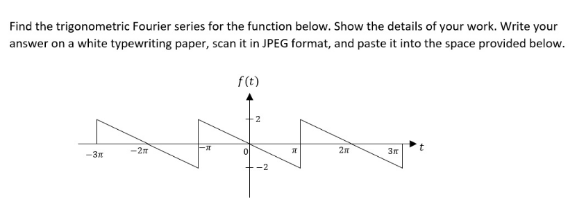 Solved Find the trigonometric Fourier series for the | Chegg.com