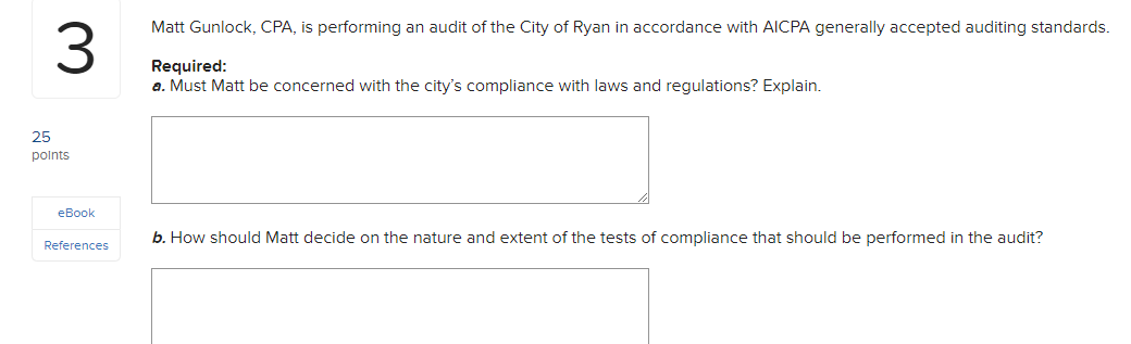 Solved Matt Gunlock, CPA, is performing an audit of the City | Chegg.com