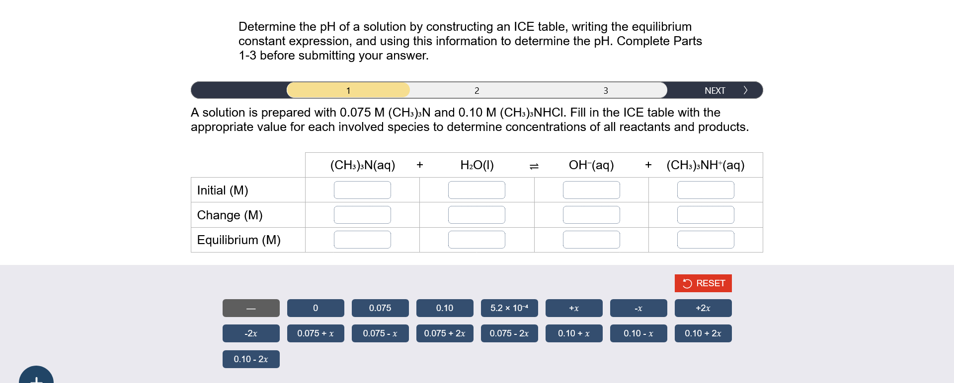 Solved Determine the pH of a solution by constructing an ICE | Chegg.com