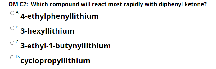 Solved OM C2: Which compound will react most rapidly with | Chegg.com