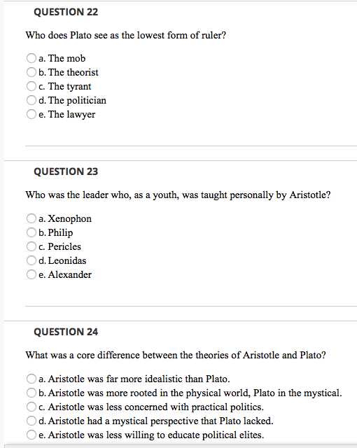 Solved QUESTION 19 How did Plato see the nature of human | Chegg.com