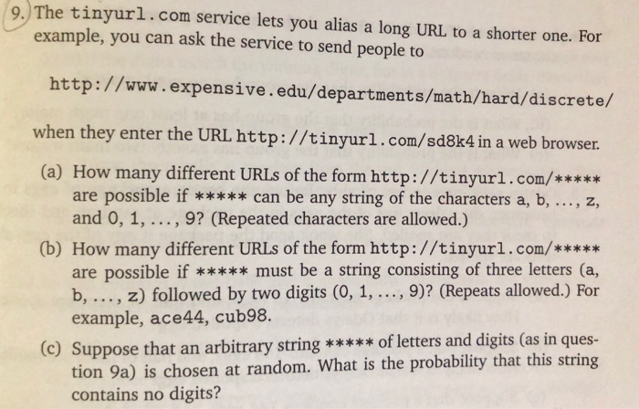 Solved 9. The tinyurl.com service lets you alias a long URL | Chegg.com