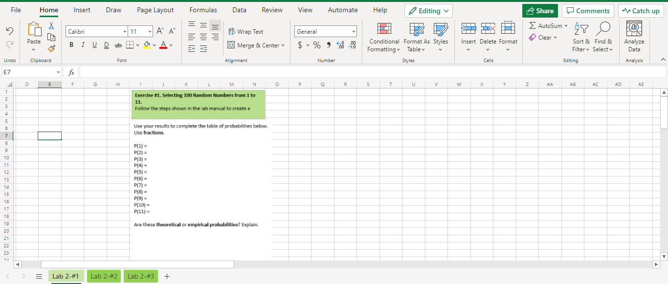 Solved File Home Insert Draw Page Layout Formulas Data | Chegg.com