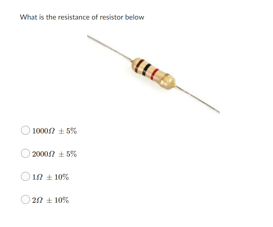 Solved What is the resistance of resistor below 1000Ω±5% | Chegg.com