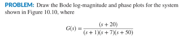 Solved PROBLEM: Draw the Bode log-magnitude and phase plots | Chegg.com