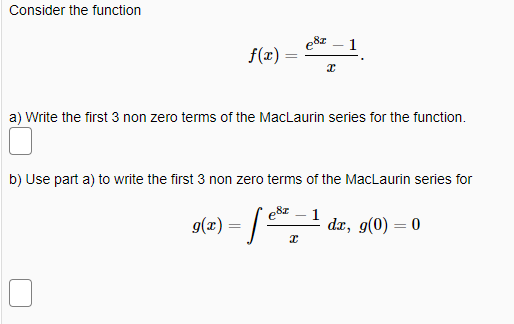 Solved (1 point) Consider the function In(1 +11x). Write a | Chegg.com