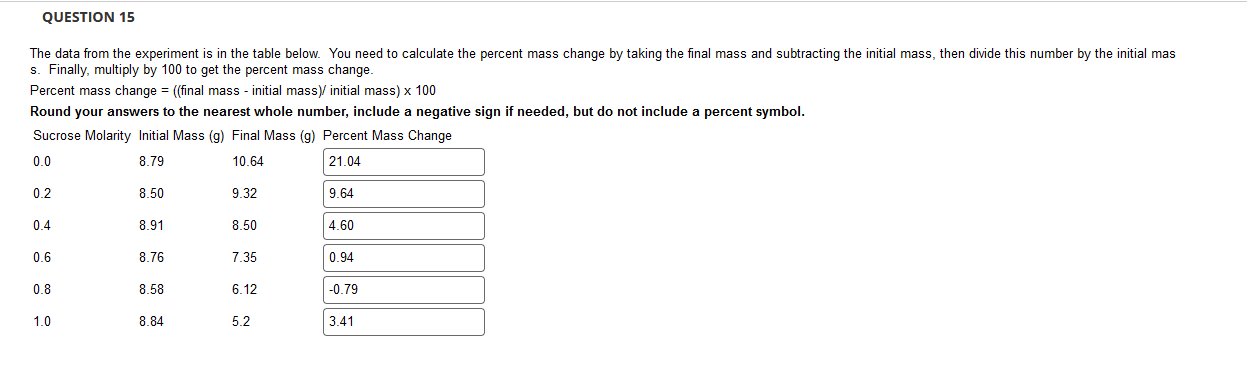 Solved The data from the experiment is in the table below. | Chegg.com