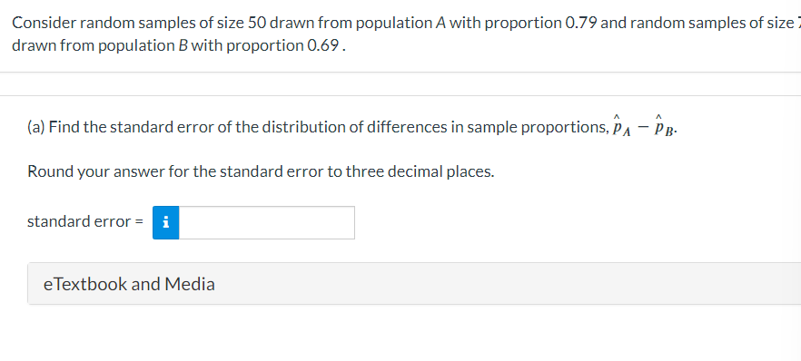 Solved Consider random samples of size 50 drawn from | Chegg.com