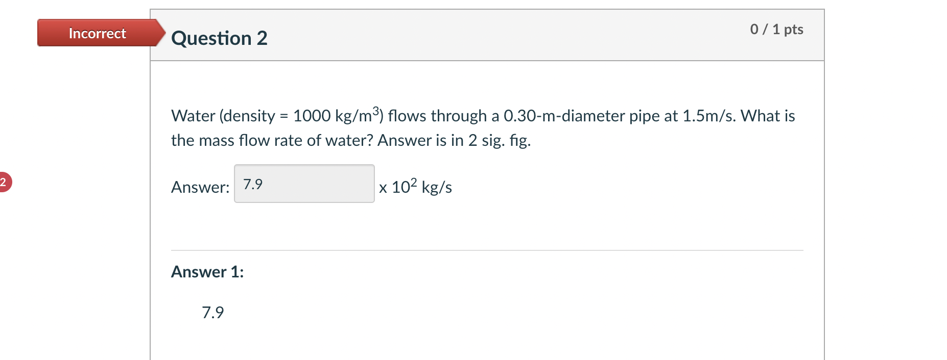 Solved Water (density =1000 kg/m3 ) flows through a | Chegg.com