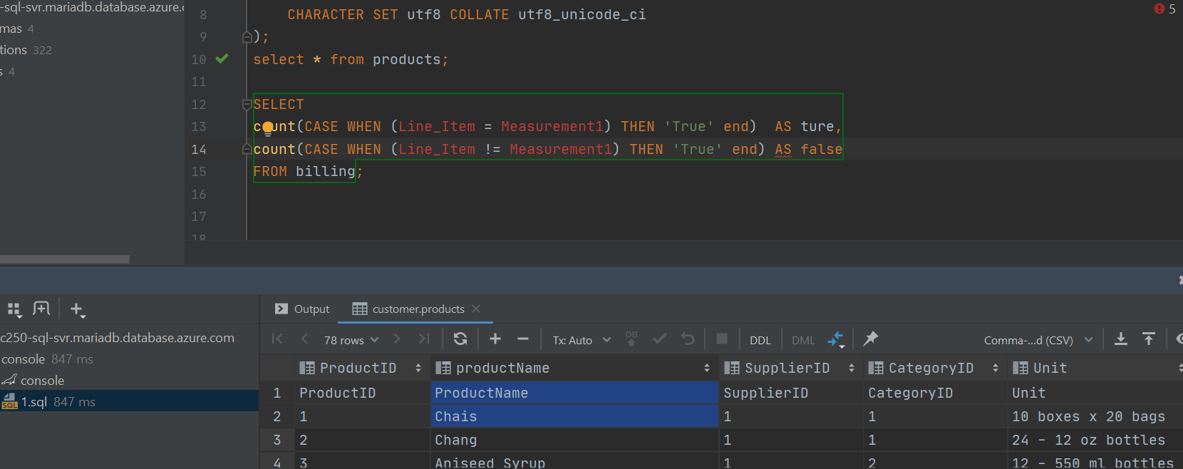 Solved How do i fix the Highlighted code in datagrip its not | Chegg.com