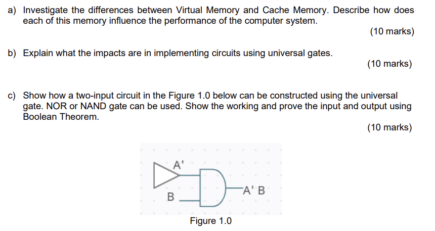 Solved a) Investigate the differences between Virtual Memory | Chegg.com
