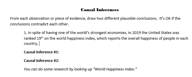 Solved Causal Inferences From each observation or piece of | Chegg.com