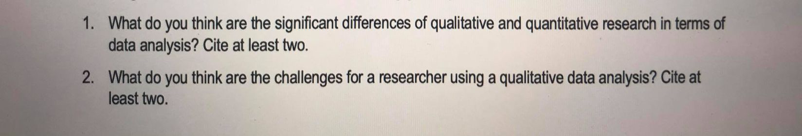 Solved 1. What do you think are the significant differences | Chegg.com