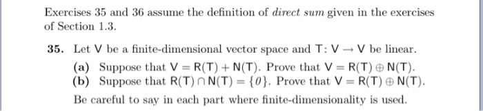 Solved Exercises 35 and 36 assume the definition of direct | Chegg.com
