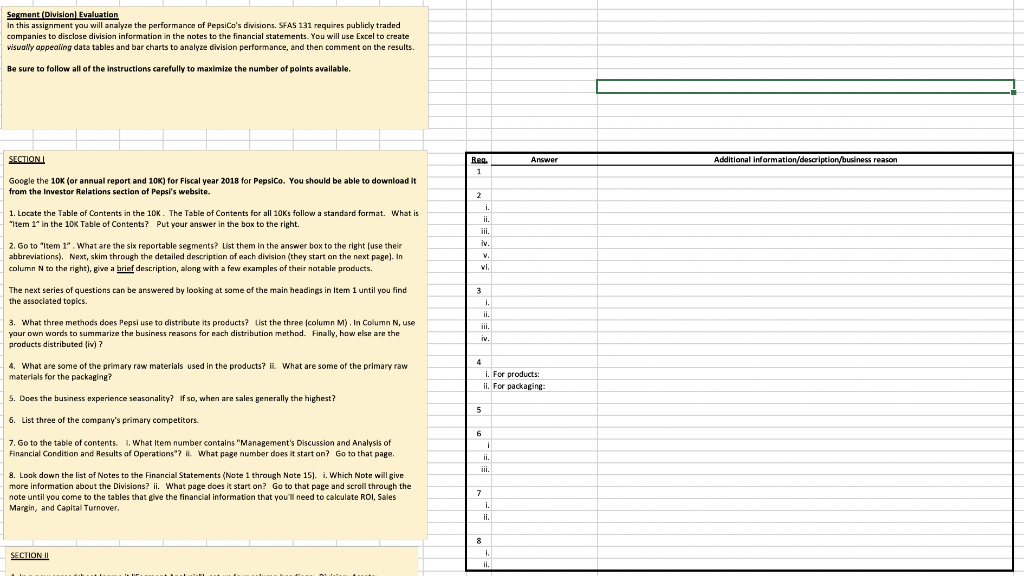 Segment (Division Evaluation In this assignment you | Chegg.com