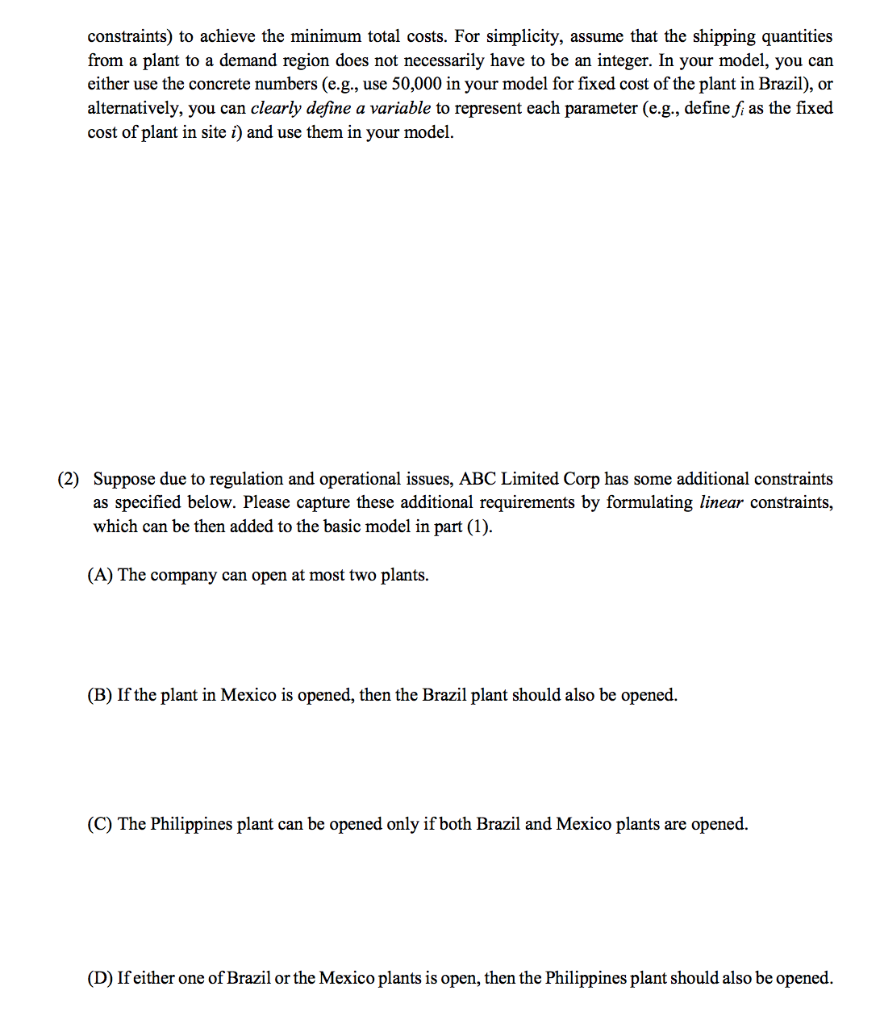 Question 1 (Network design optimization). [20 points) | Chegg.com