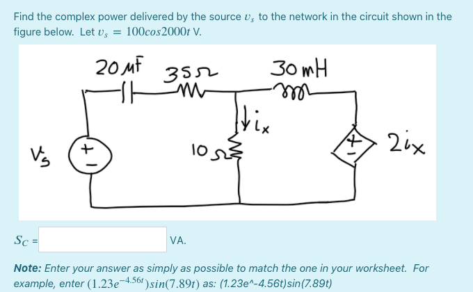 Solved Find the complex power delivered by the source v, to | Chegg.com
