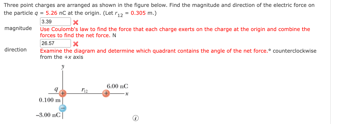 Solved Three point charges are arranged as shown in the | Chegg.com