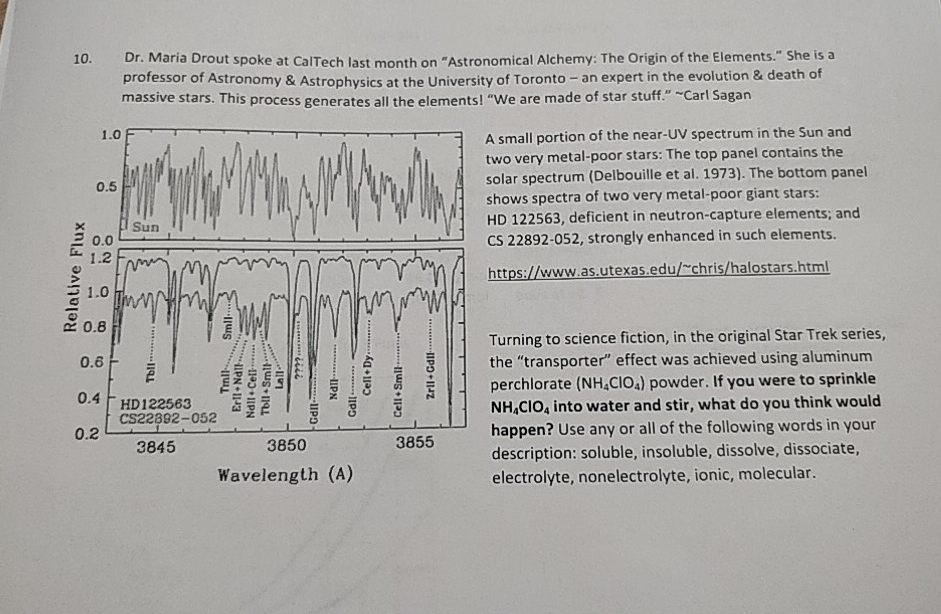 Solved 10. Dr. Maria Drout spoke at CalTech last month on | Chegg.com