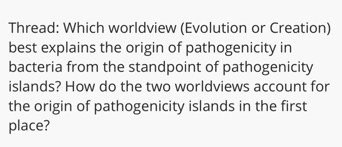 Solved Thread: Which worldview (Evolution or Creation) best | Chegg.com