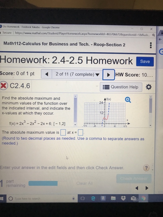 Solved Do Homework- Fredreck Yakubu-Google Chrome Secure | Chegg.com