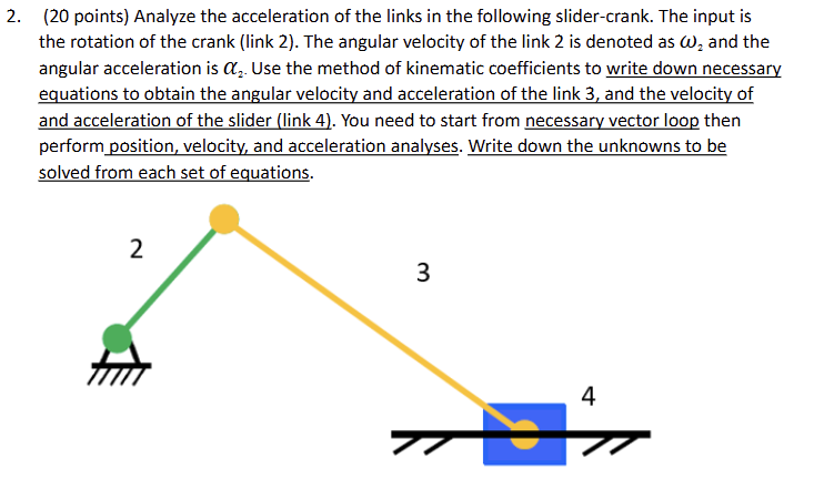 Solved 2. (20 ﻿points) ﻿Analyze the acceleration of the | Chegg.com