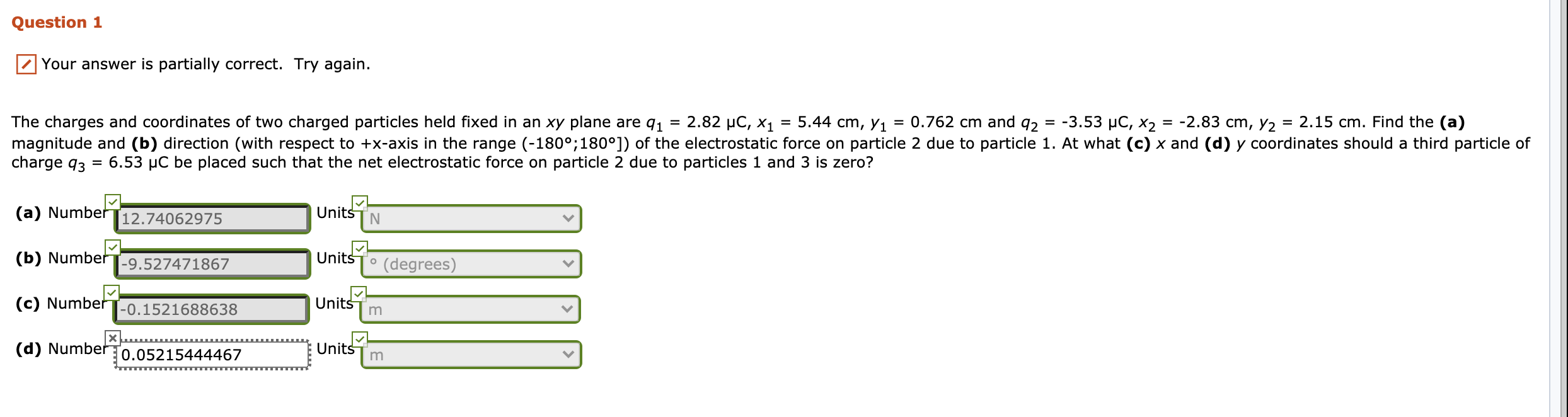Solved Question 1 Your Answer Is Partially Correct Try