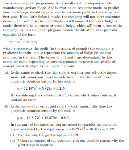 Lydia is a computer programmer for a small startup | Chegg.com