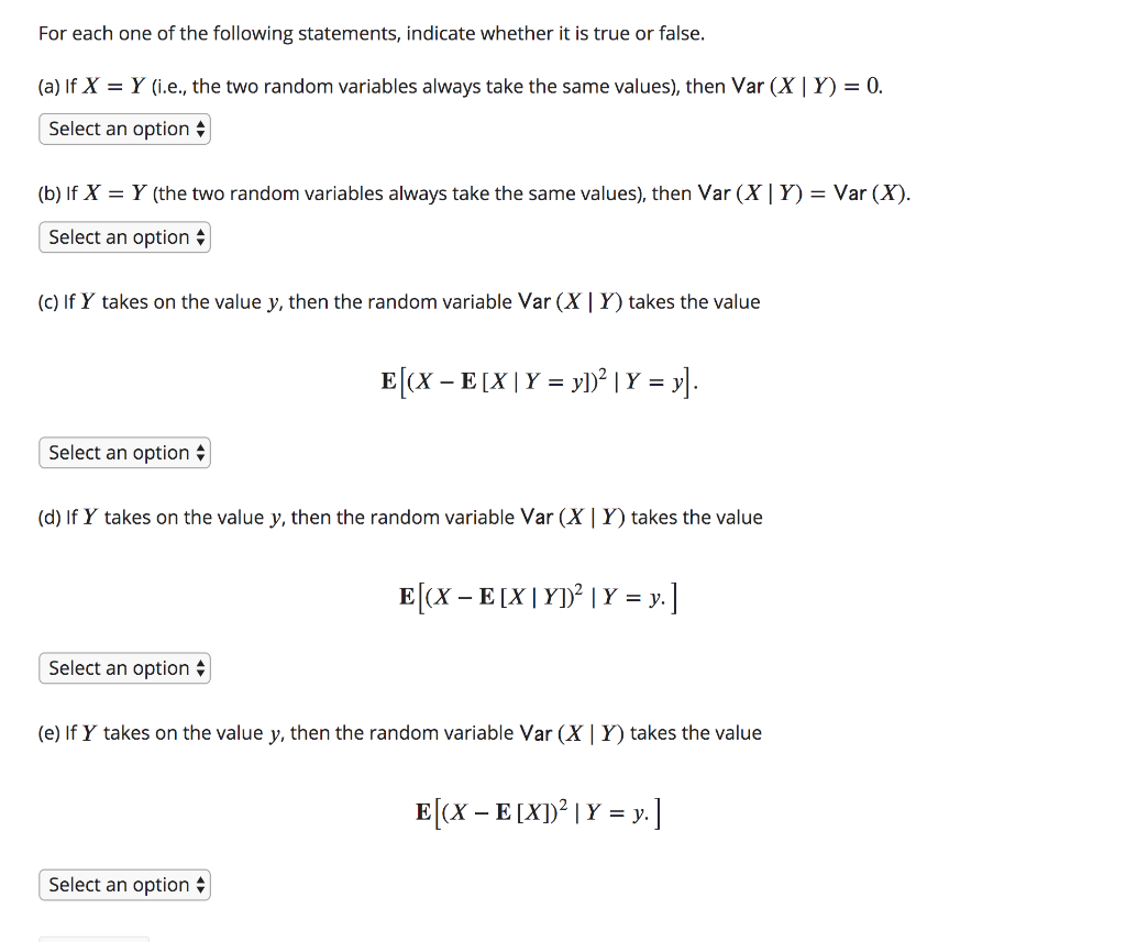 Solved For each one of the following statements, indicate | Chegg.com