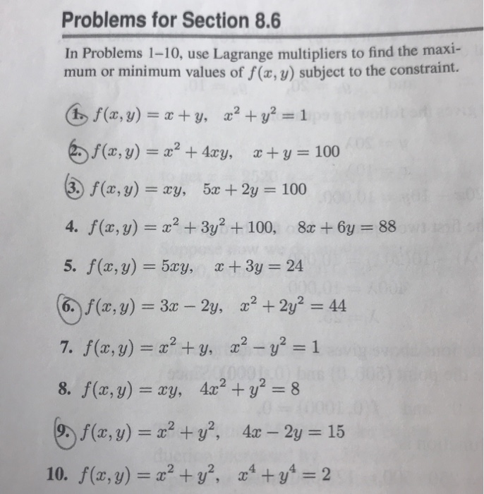Solved Problems for Section 8. In Problems 1-10, use | Chegg.com