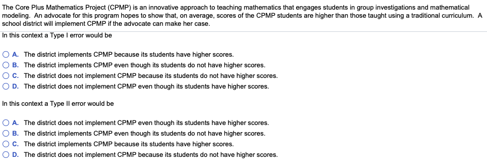Solved The Core Plus Mathematics Project (CPMP) is an | Chegg.com