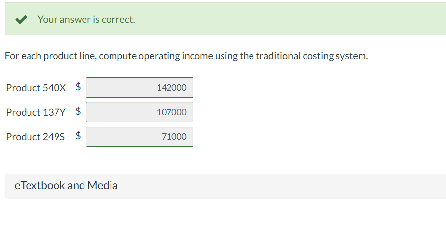 Solved Your answer is correct. For each product line, | Chegg.com