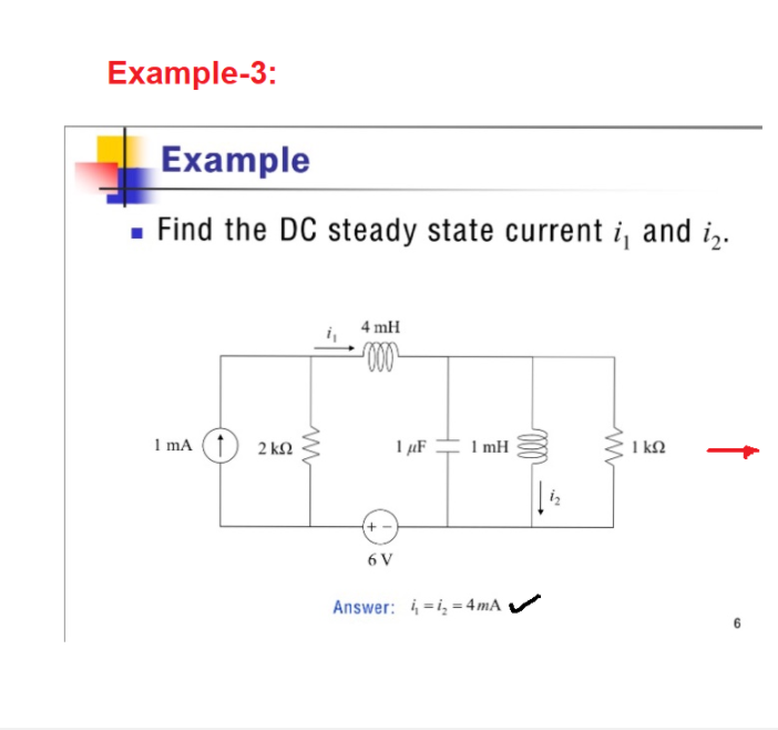 Solved Example-3: Example . Find the DC steady state current | Chegg.com