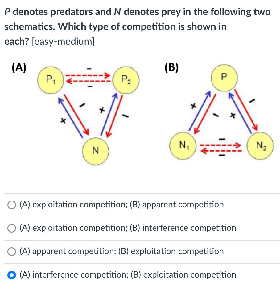 Solved P denotes predators and N denotes prey in the | Chegg.com