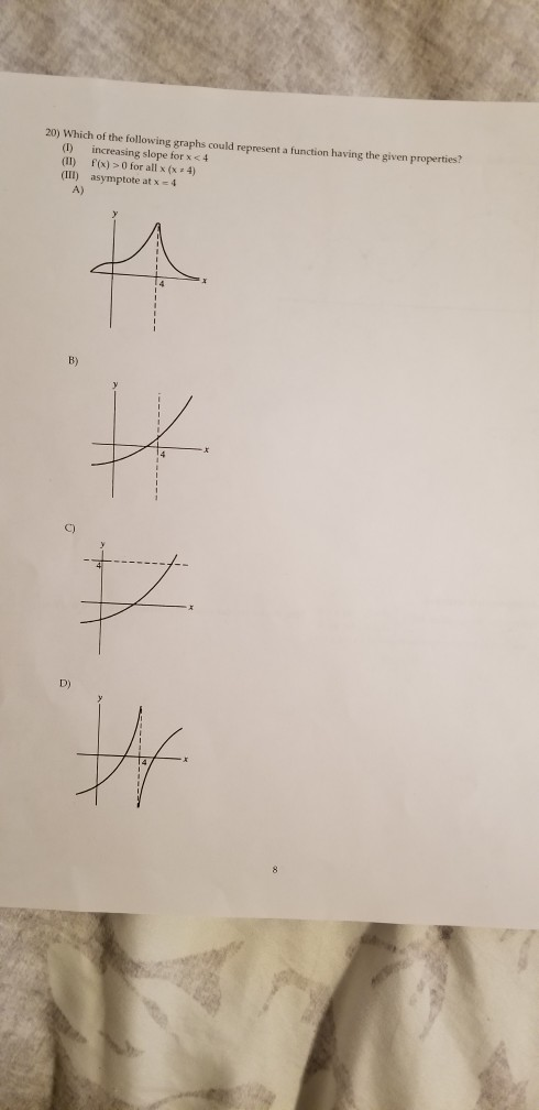 Solved 20) Which of the following graphs could represent a | Chegg.com
