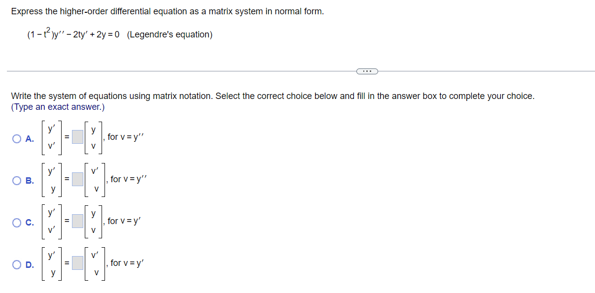 Solved Express the higher-order differential equation as a | Chegg.com