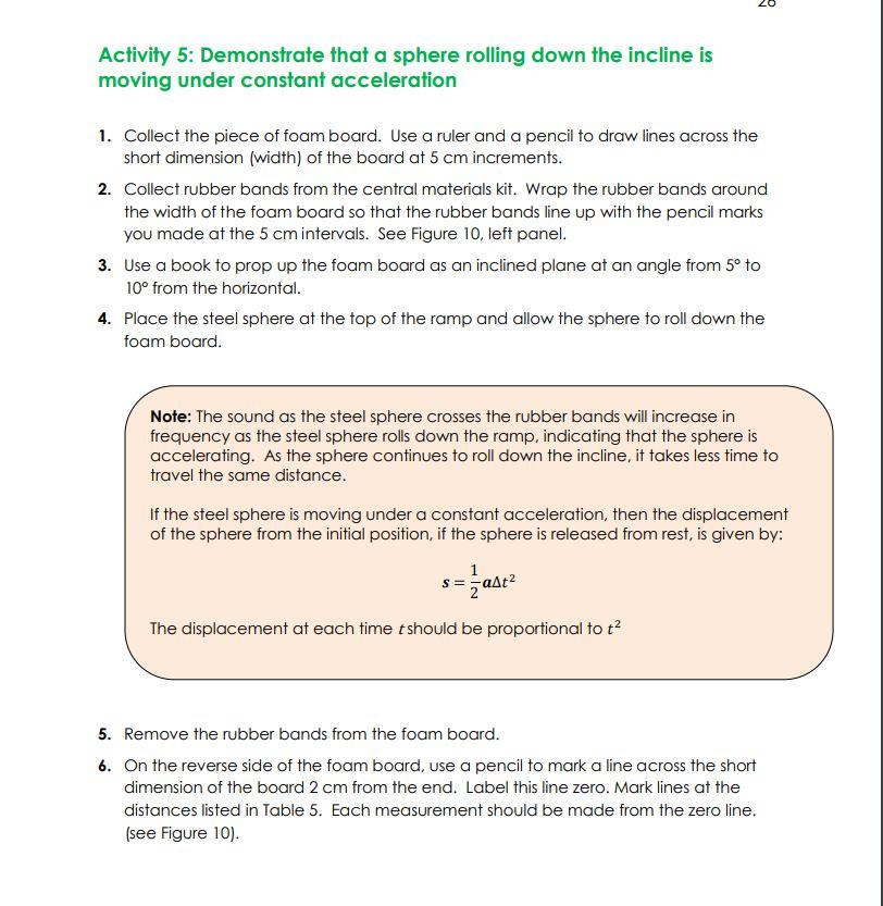 Solved Activity 5: Demonstrate that a sphere rolling down | Chegg.com