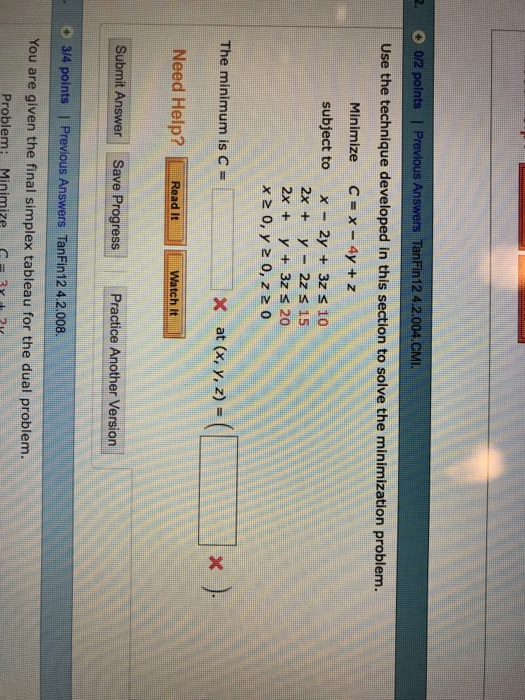 Solved O 0/2 points | Previous Answers TanFin12 4.2.004.CMI | Chegg.com Solved O 0/2 points | Previous Answers TanFin12 4.2.004.CMI | Chegg.com