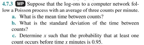 Solved 4.7.3 WP Suppose that the log-ons to a computer | Chegg.com