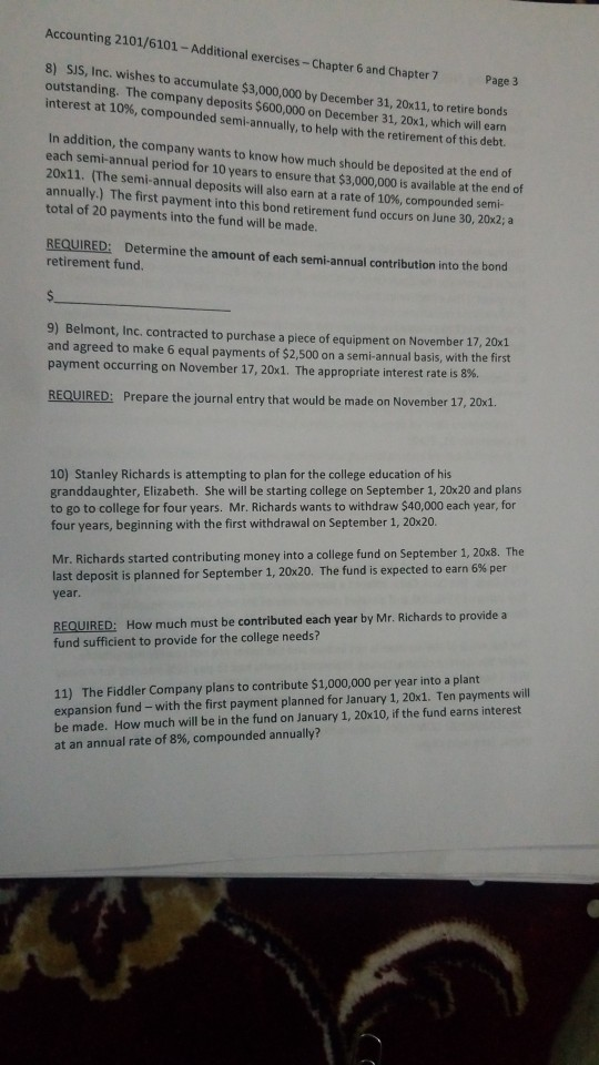 Solved Accounting 2101/6101-Additional exercise s-Chapter 6 | Chegg.com