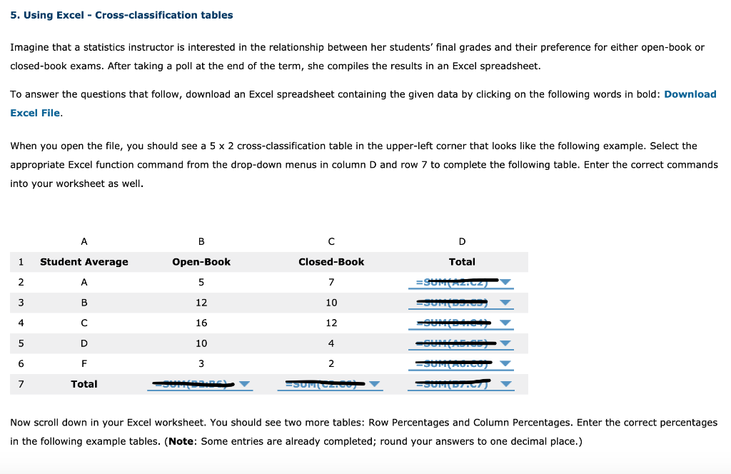 Solved 5. Using Excel - Cross-classification tables Imagine | Chegg.com