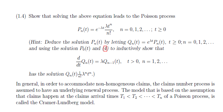 Solved (1.4) ﻿Show that solving the above equation leads to | Chegg.com