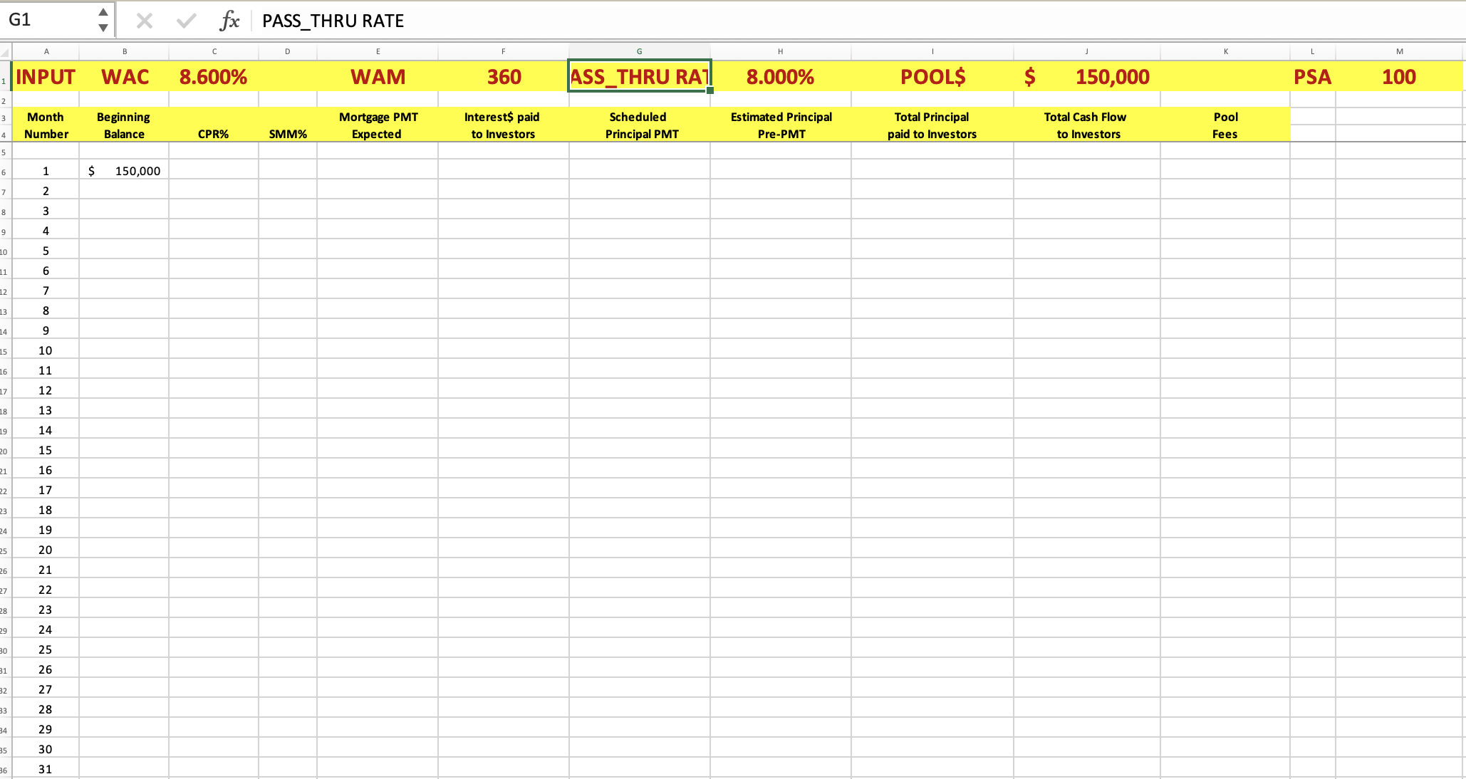 Solve the table on excel and please show the formula | Chegg.com