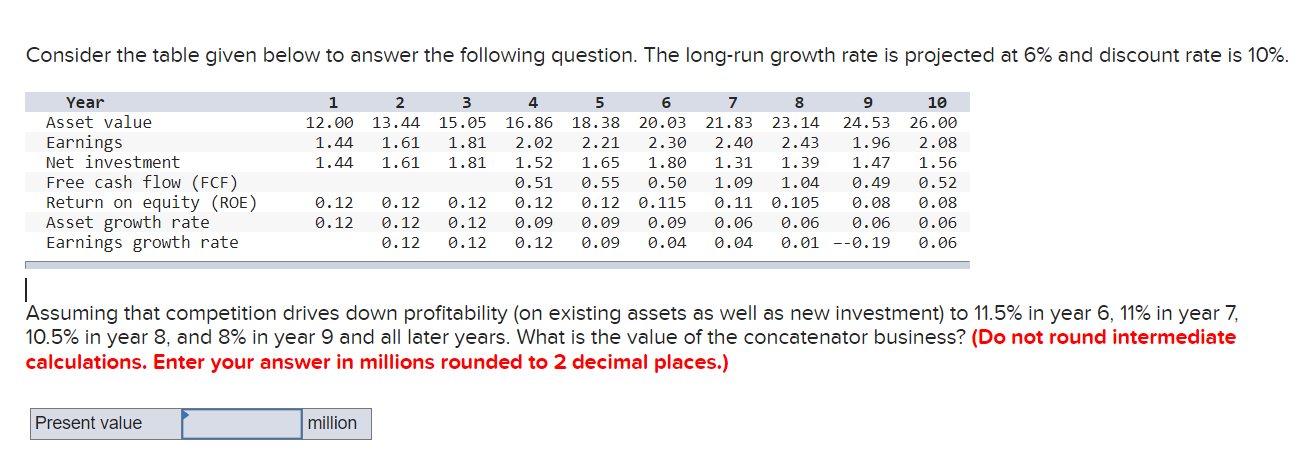 Solved Consider the table given below to answer the | Chegg.com
