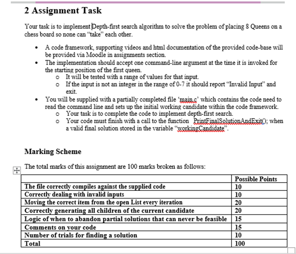 Solved 2 Assignment Task Your task is to implement | Chegg.com