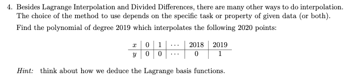 Solved 4. Besides Lagrange Interpolation and Divided | Chegg.com