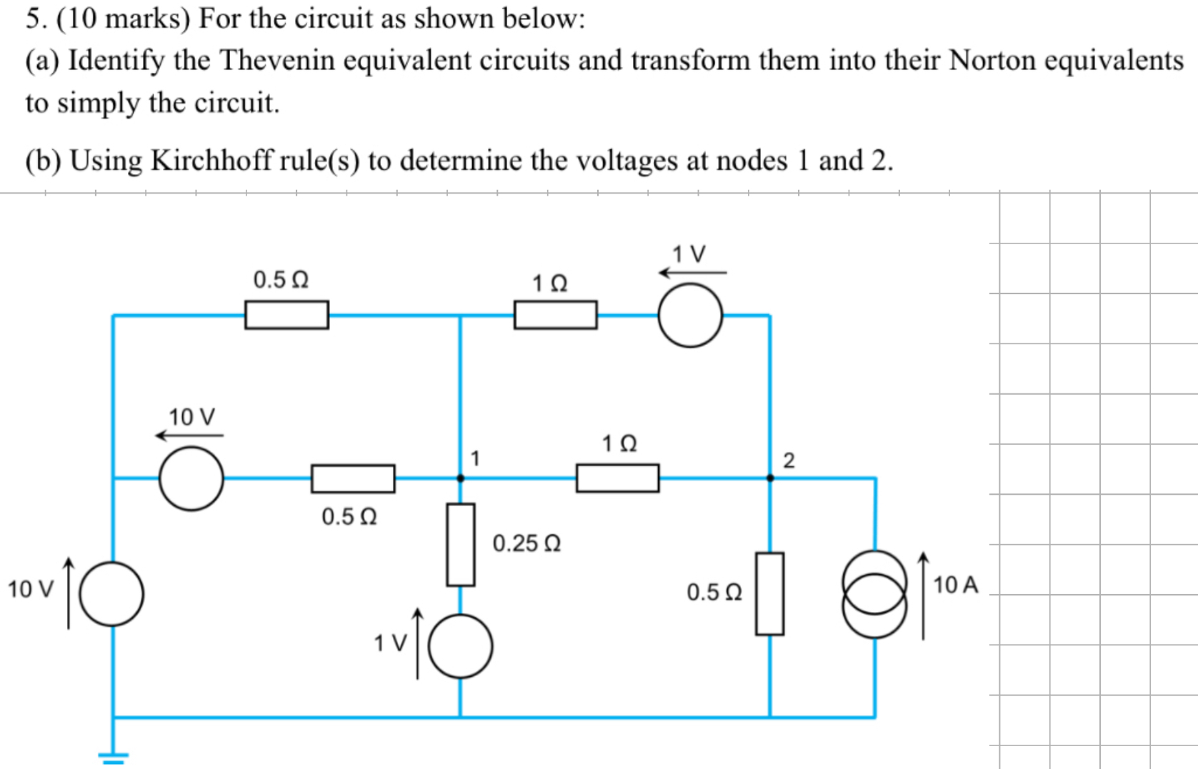 5. (10 ﻿marks) ﻿For the circuit as shown below: (a) | Chegg.com